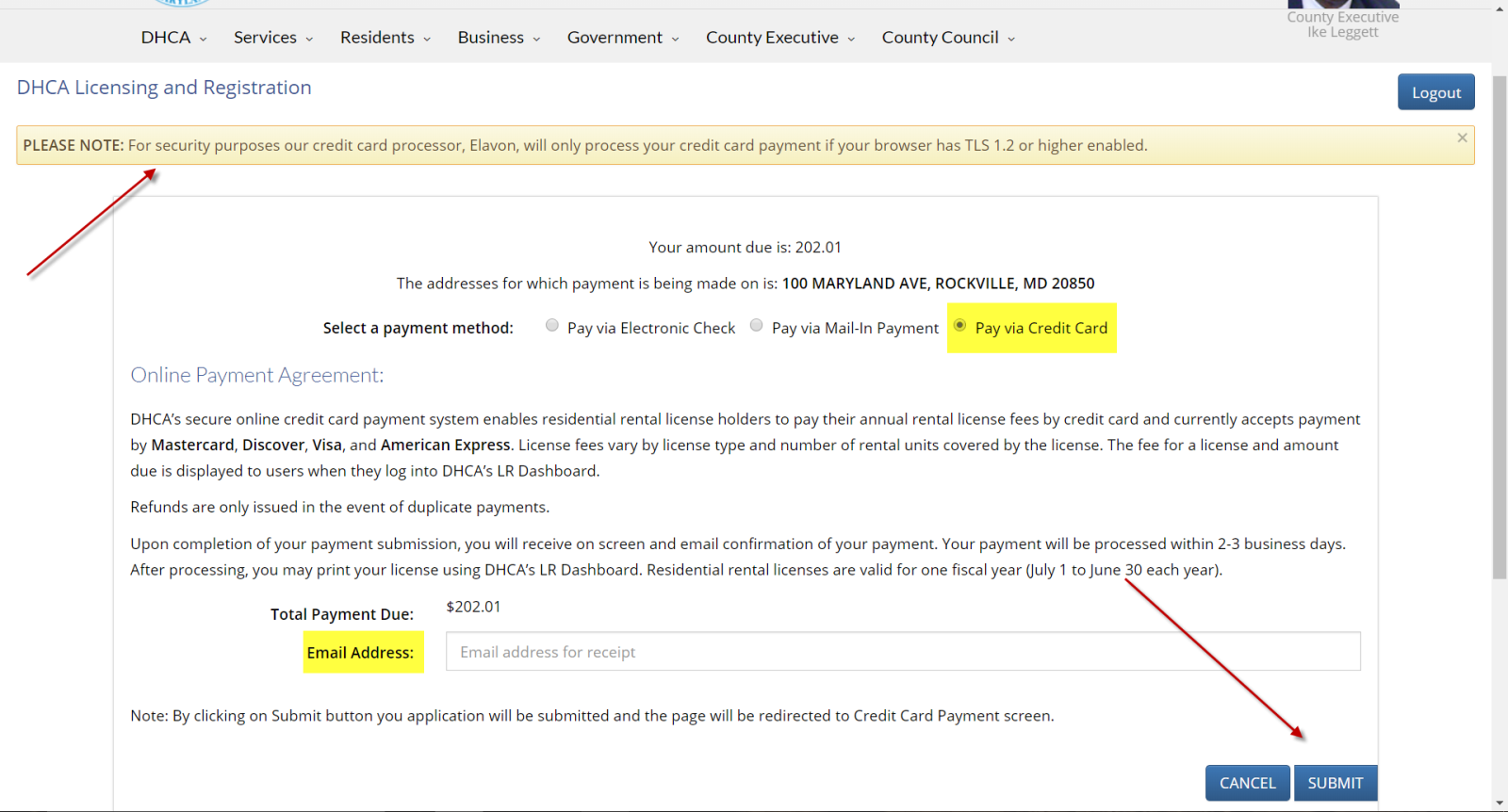 Licensing > Pay Licensing and Registration Fees | DHCA